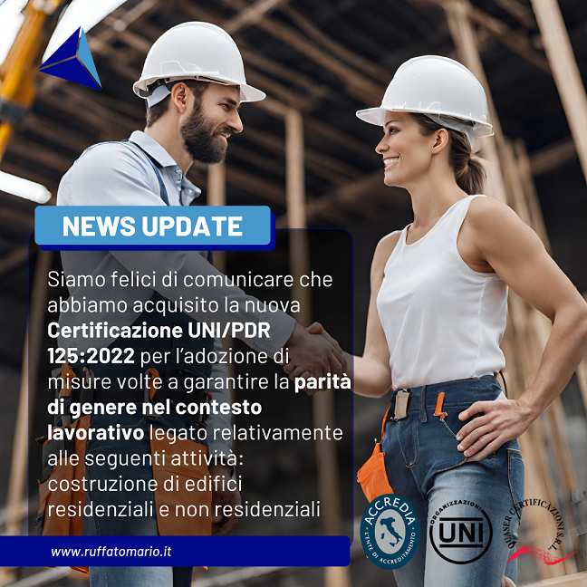 Ruffato Mario - La Ruffato Mario acquisisce la nuova Certificazione UNI ...